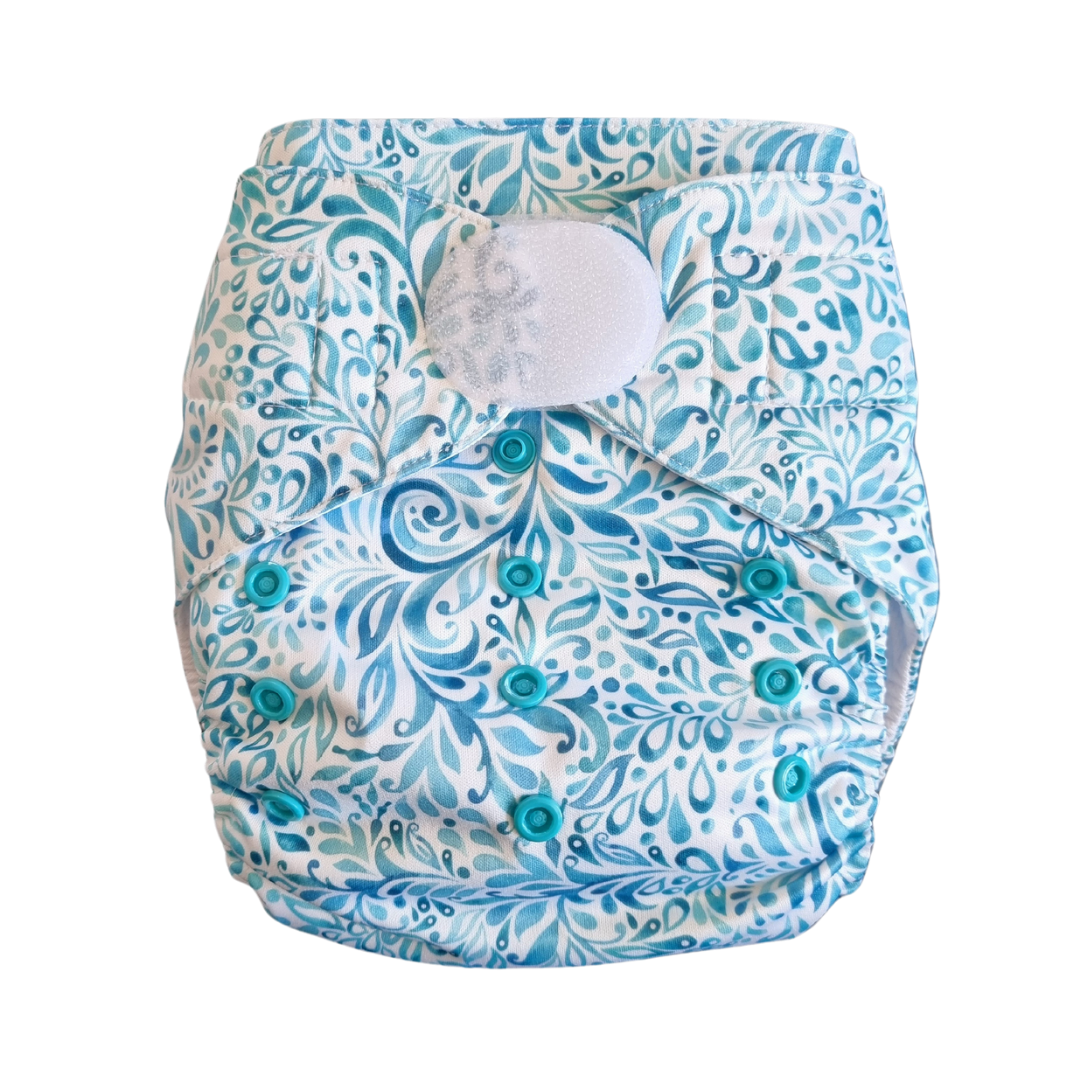 Premium AI2 Nappy - Ocean Swirls – Clever Wee Fox